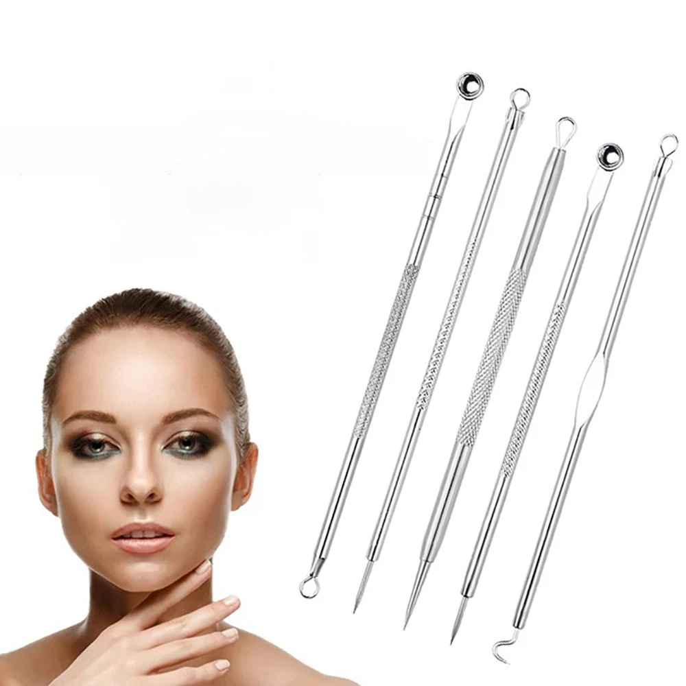 5pcs Stainless Steel Double Head Blackhead Remover Sets Sanitary Facial ...
