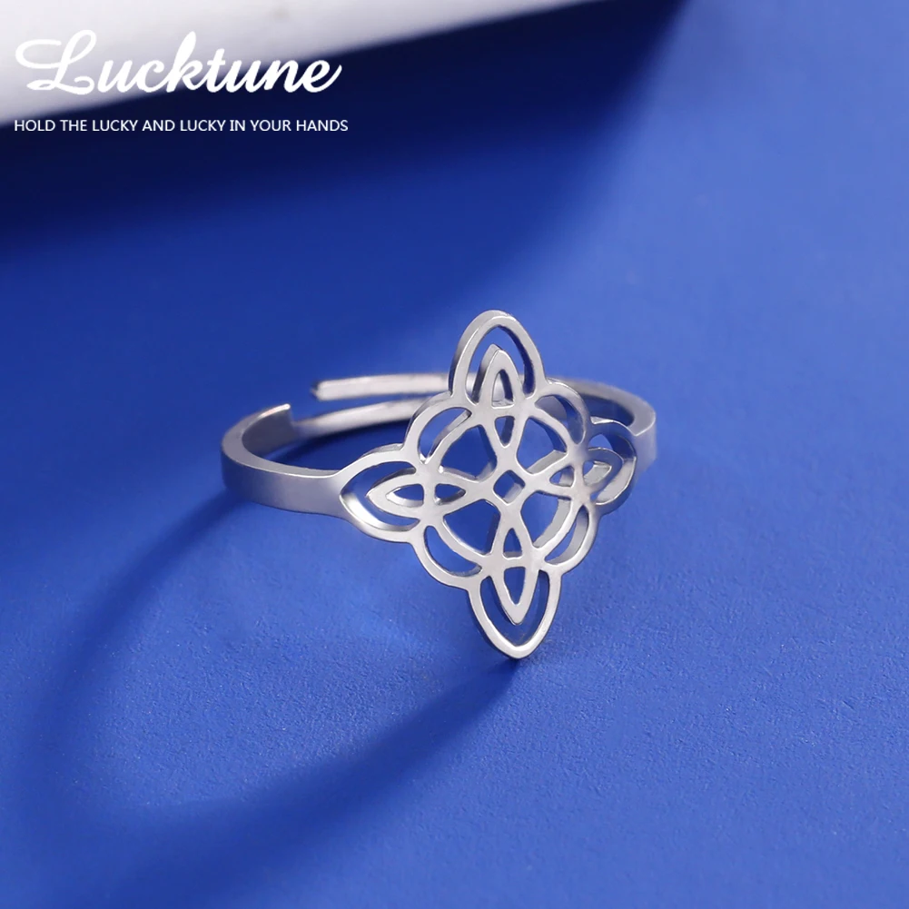 Lucktune-Witch-Knot-Witchcraft-Rings-Stainless-Steel-Celtic-Knot-Amulet ...