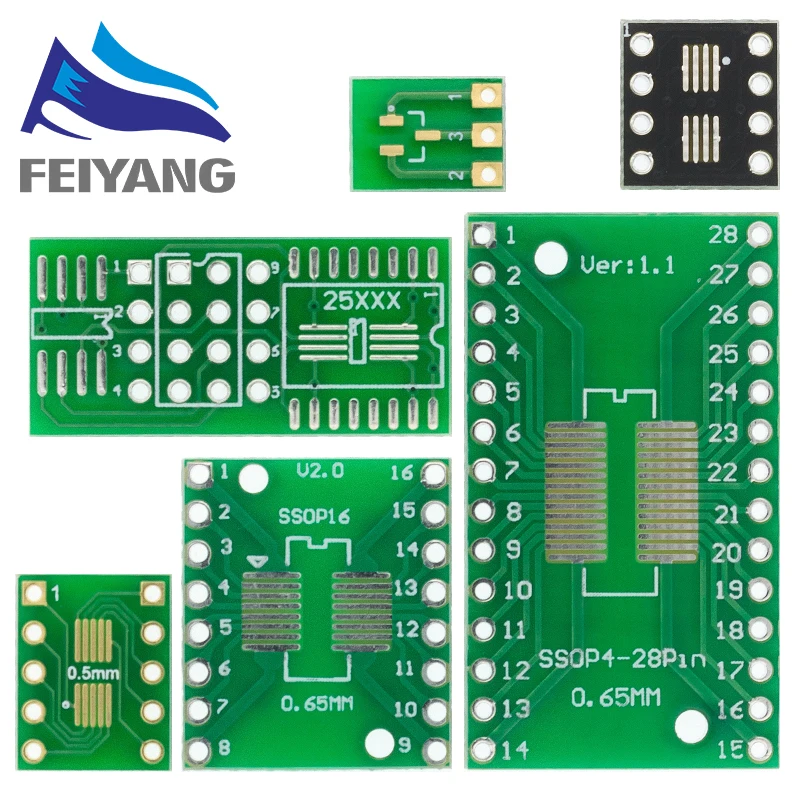 10PCS-SOP8-SOP10-SOP16-SOP28-to-DIP-Pinboard-SMD-To-DIP-Adapter-0-65mm ...
