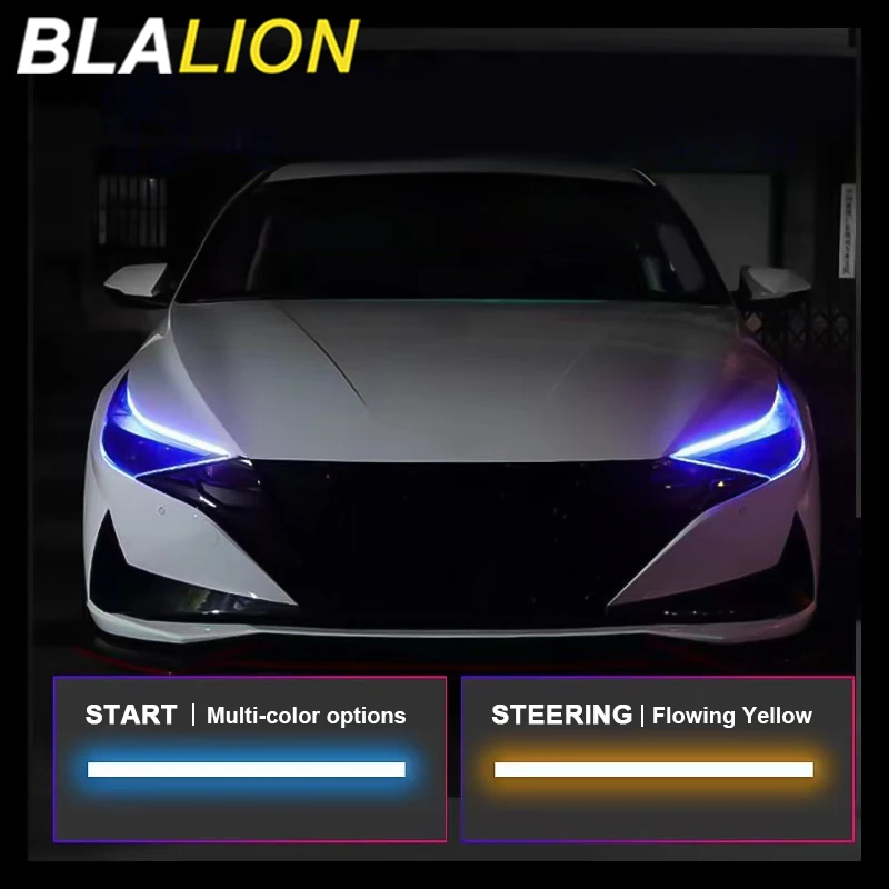 BLALION 2pcs LED DRL Car Daytime Running Light Dual Color Auto ...