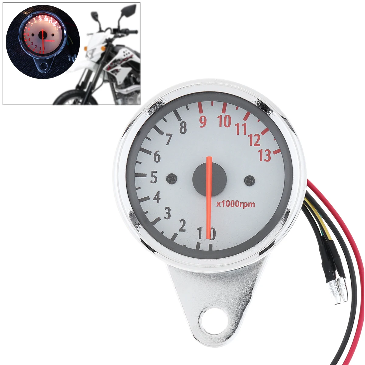 Universal 13000 RPM Scooter Motorcycle Analog Tachometer Gauge12v ...