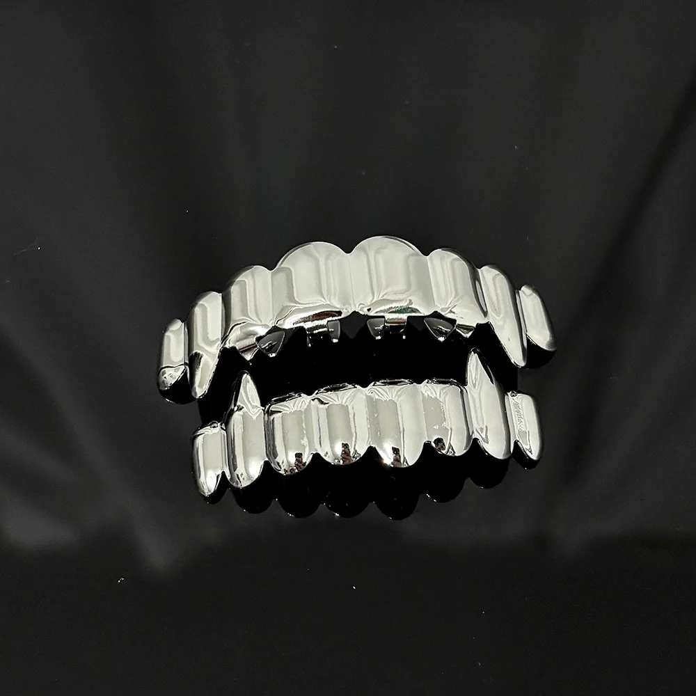 RACHELZ Vampire Fangs Glossy Teeth Grillz Top 8 Bottom 8 Mouth Tooth ...
