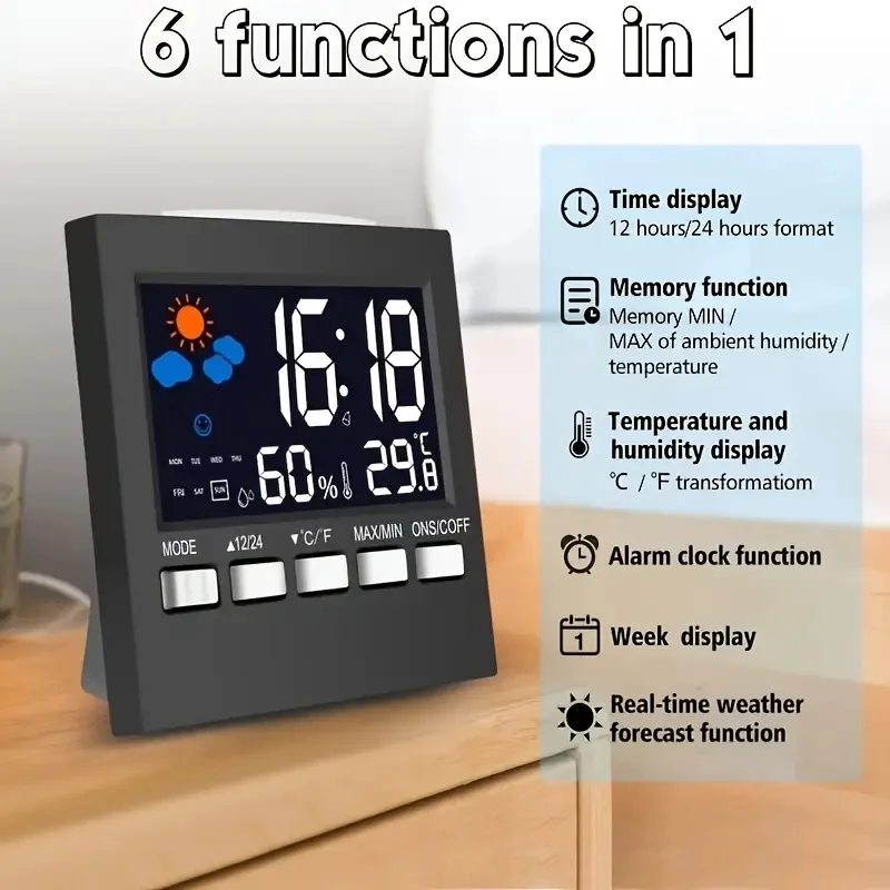 Multi-functional-LCD-Screen-Weather-Forecast-Station-Alarm-Clock-Indoor ...