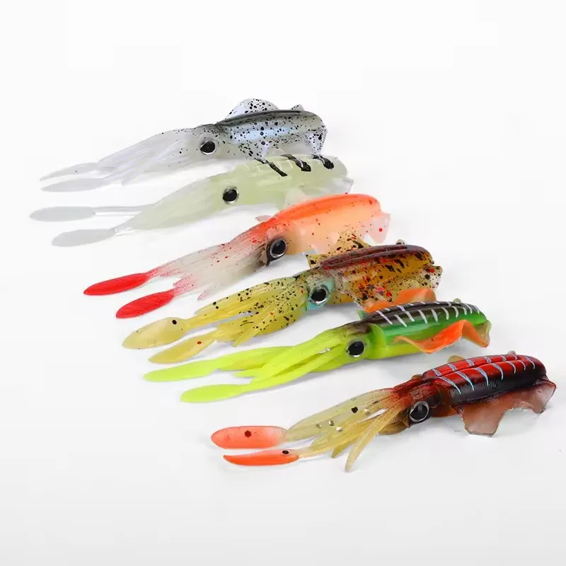 WEIHE （5pcs） 7cm/2g 10.5cm/7g soft fishing lure squid fishing bait ...