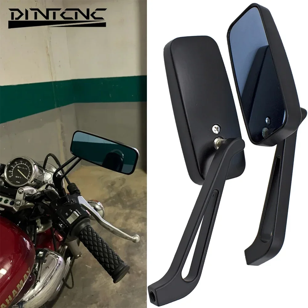 Motorcycle Rearview Mirrors Universal M8 M10 Threaded Rectangular Die ...