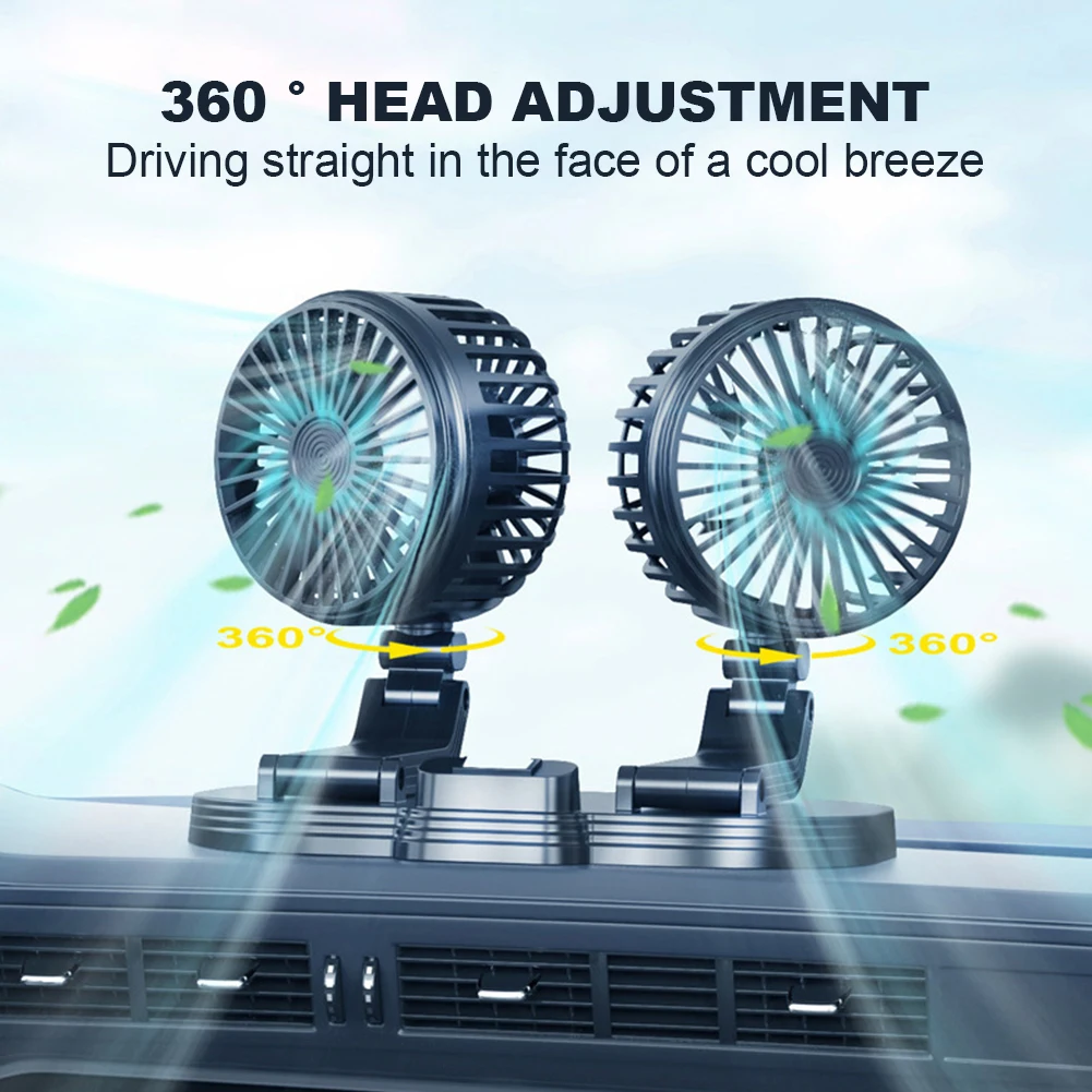 Auto-Ventilation-Fan-Micro-USB-Air-Circulator-Fan-Dual-Head-Mini-Car ...