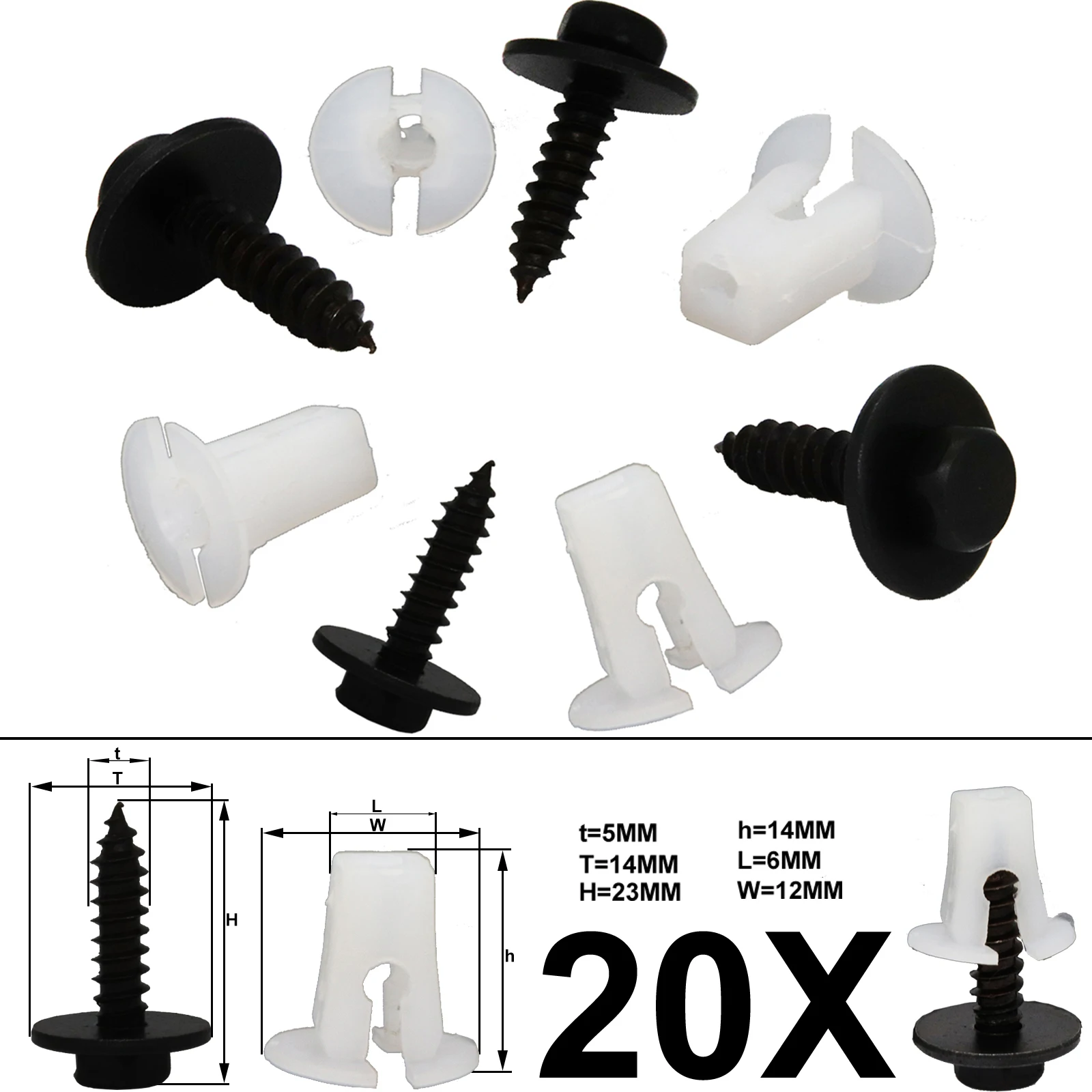 Exterior-Grommet-Expanding-Nut-Screws-Front-Bumper-Insert-Clips-For ...