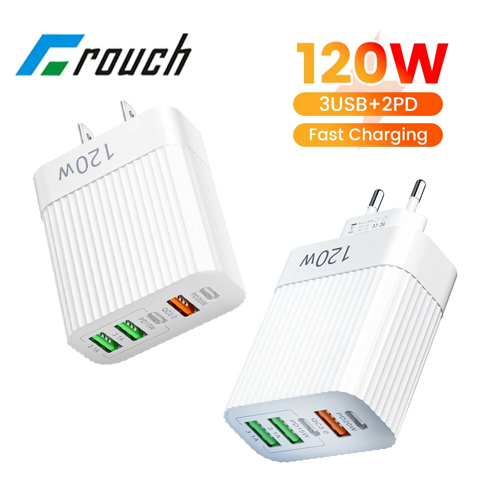 5-Ports-120W-USB-C-Charger-Fast-Charging-PD20W-USB-Charger-Type-C ...