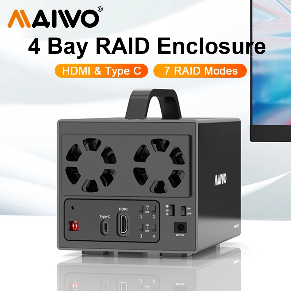 MAIWO-4-Bay-RAID-External-Hard-Drive-Enclosure-with-HDMI-Port-3-5-Type ...