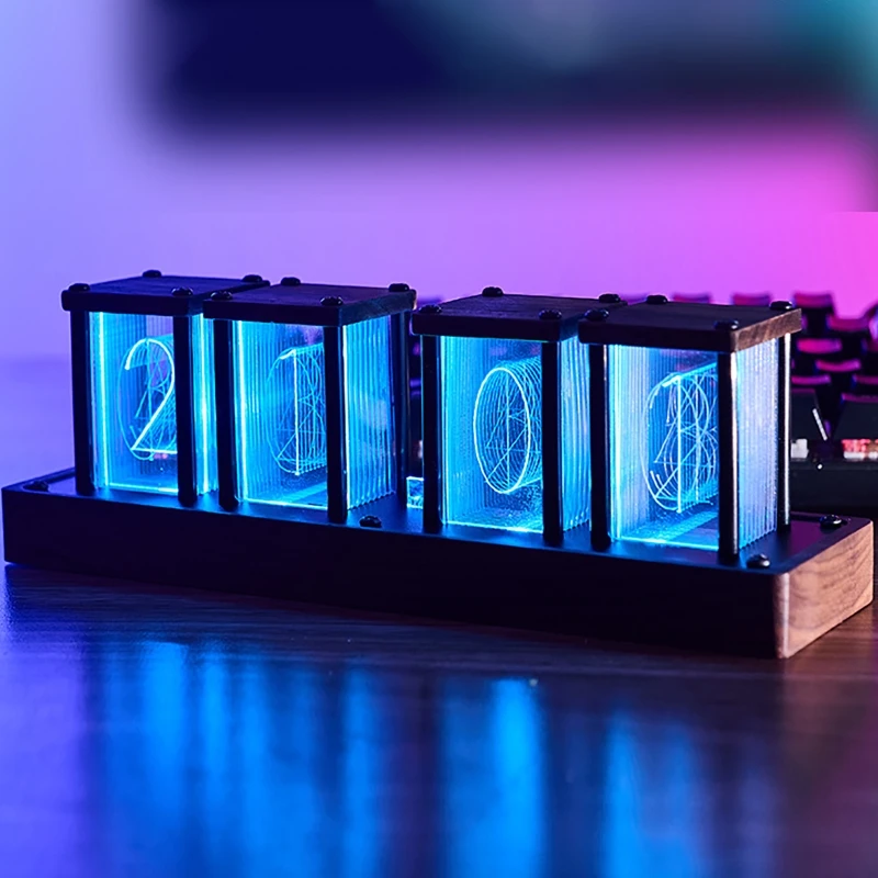 Vintage-RGB-Nixie-Tube-Clock-Rel-gio-de-mesa-DIY-LED-Digital-Electronic ...