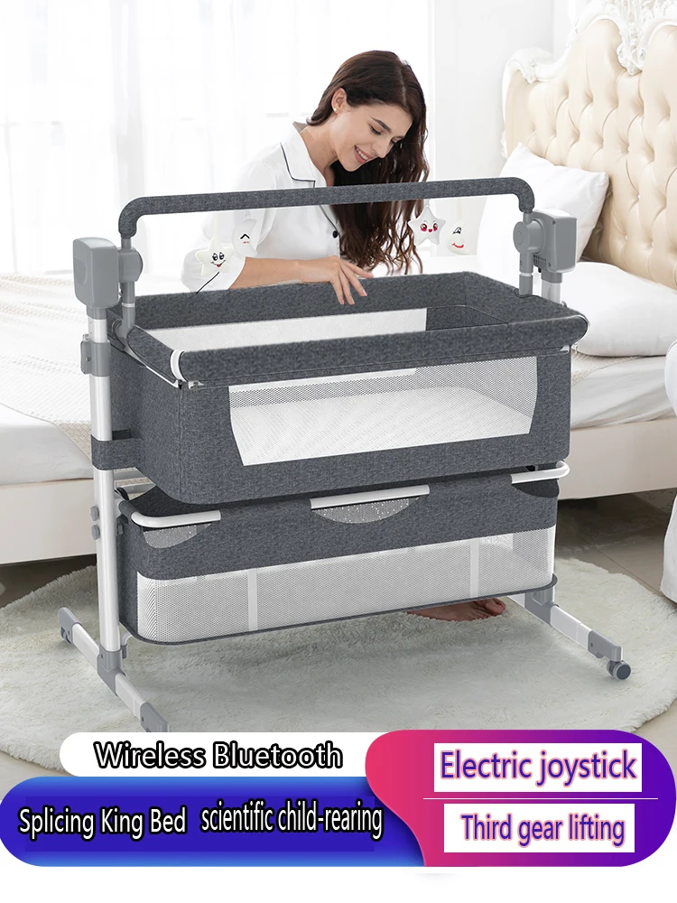 Baby-Crib-Baby-Electric-Rocking-Bed-Movable-Safety-Newborn-Sleep-Bed ...