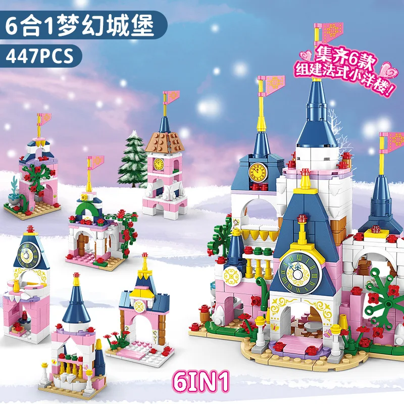 589PCS-6IN1-Princess-Castle-Building-Blocks-Toys-for-Girls-Queen-House ...