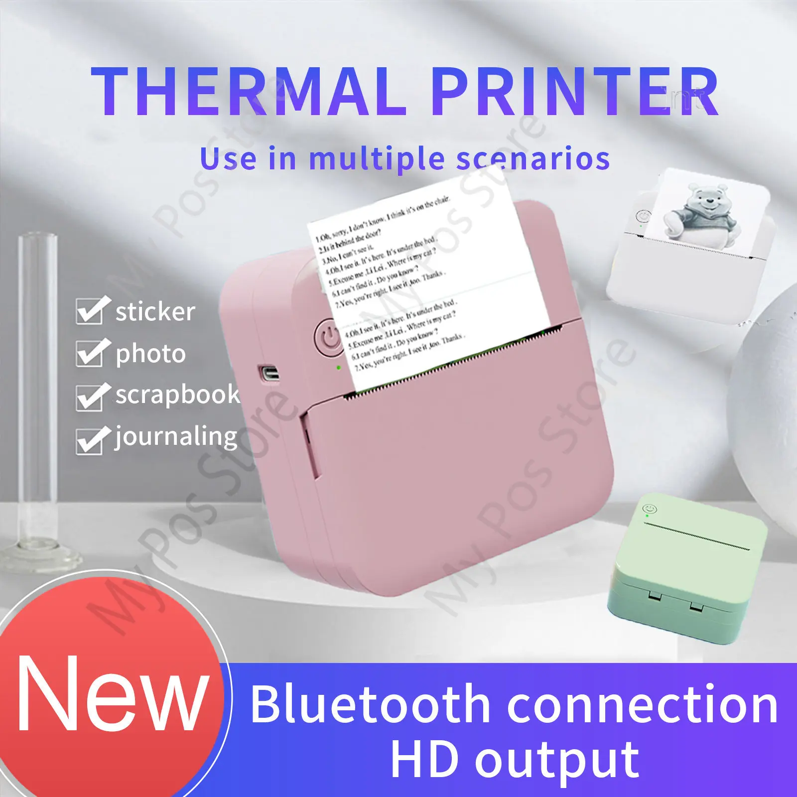 Portable-Mini-Thermal-Printer-Wirelessly-BT-203dpi-Photo-Label-Memo ...