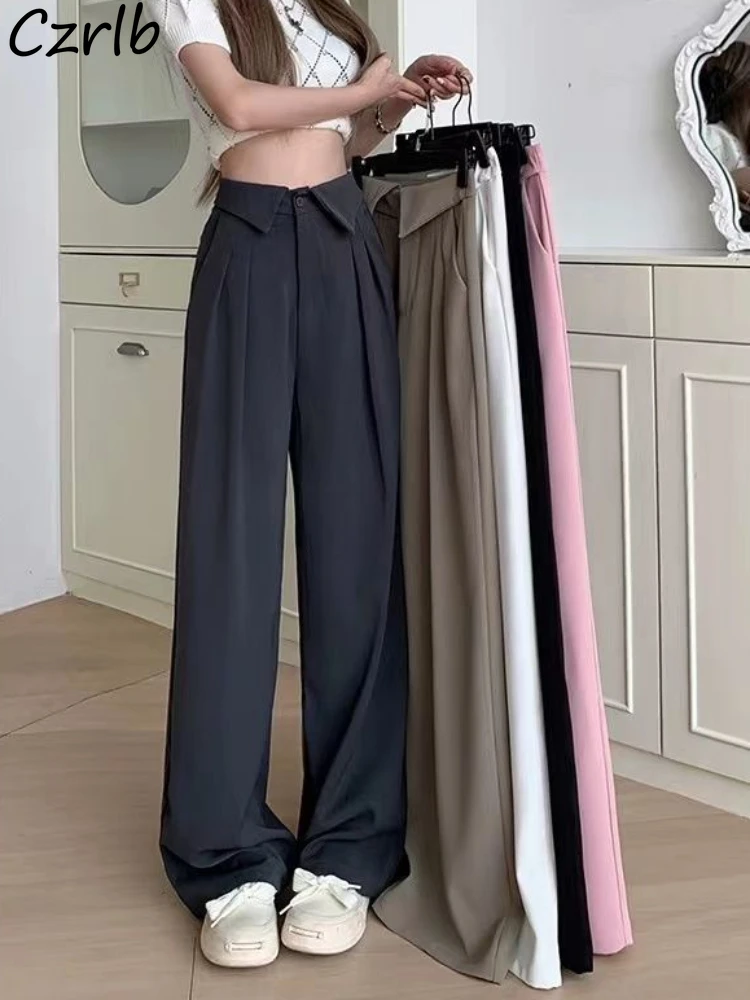 Pants-Women-Design-Unique-High-Waist-Sagging-Sensation-Loose-Fit-Floor ...