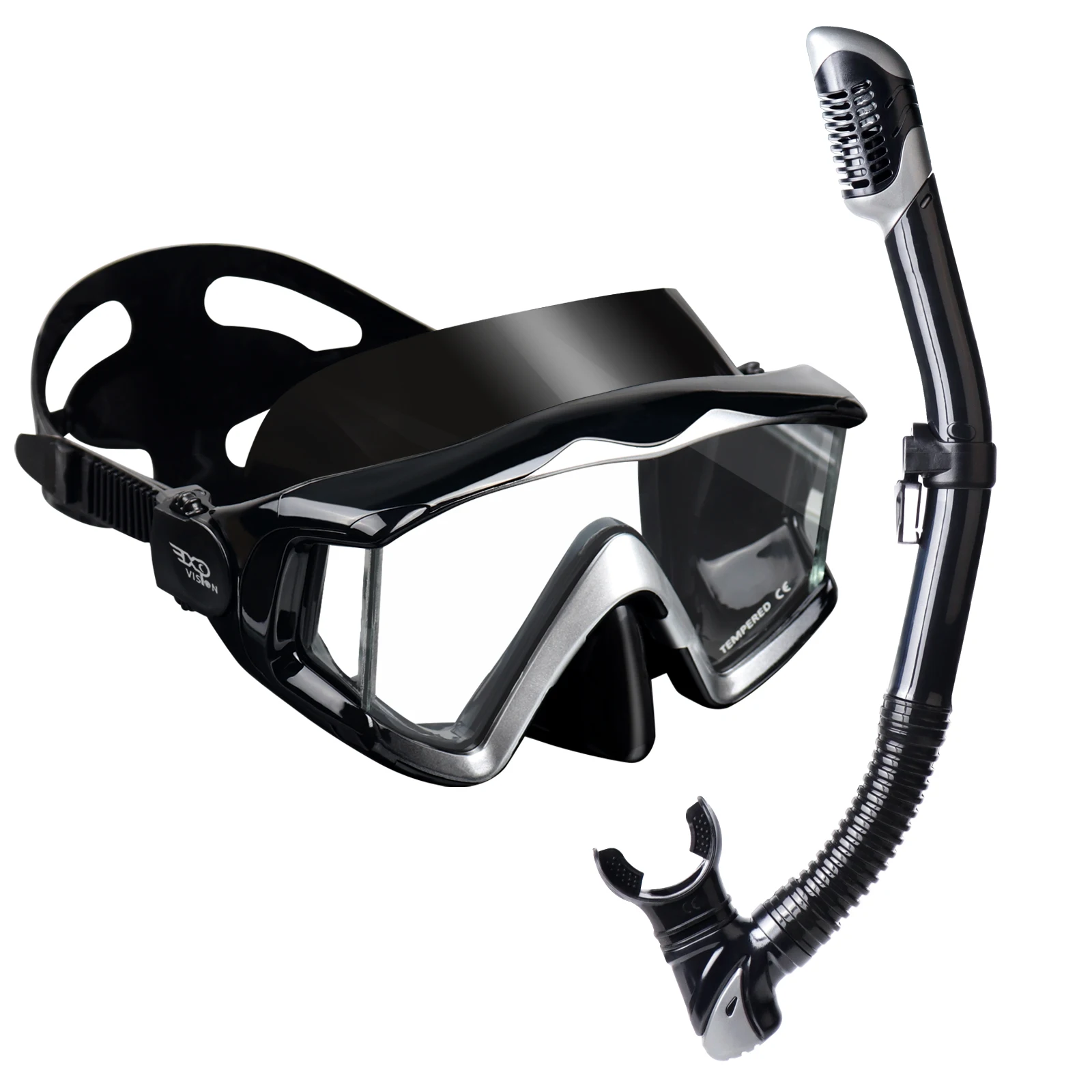 Adult-Pano-3-Window-Tempered-Glasses-Diving-Mask-Set-Dry-Top-Snorkel ...