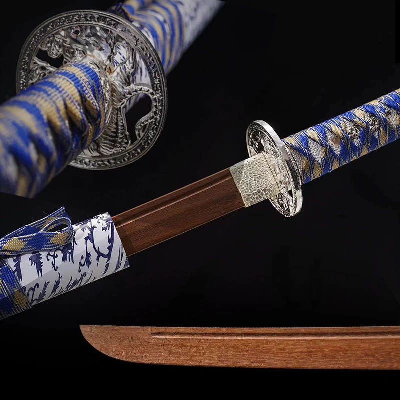 Sword, Real Katana, Wooden Blade, Iaito Training Sword, Props, Black ...