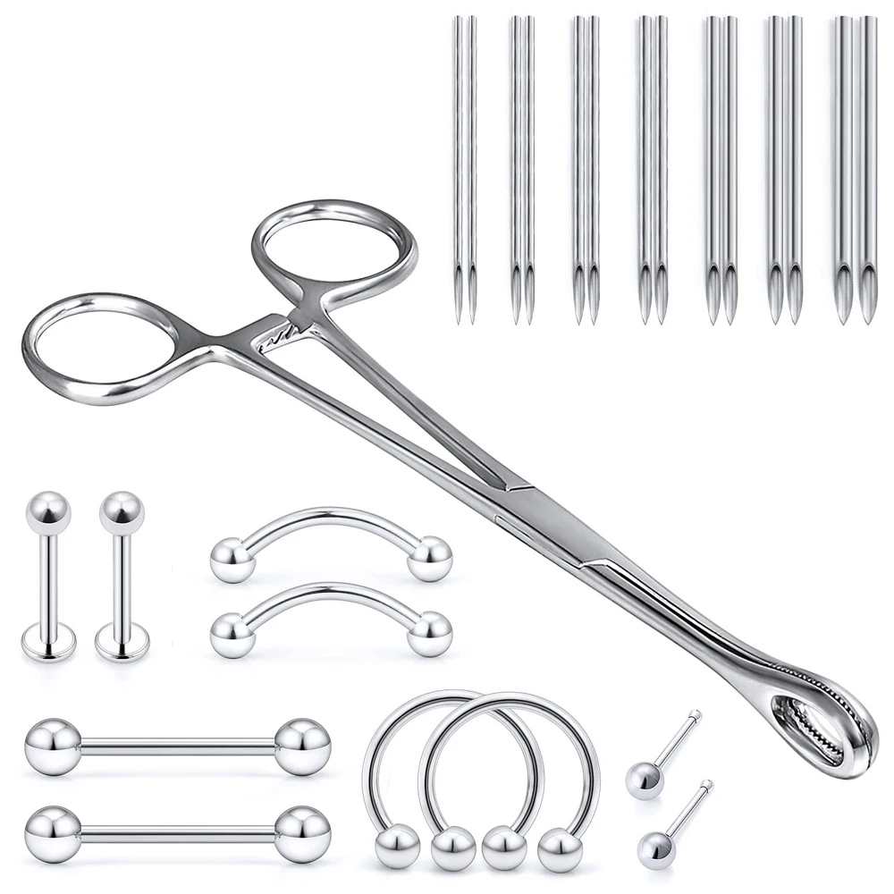 Kit-de-herramientas-para-Piercing-corporal-de-acero-inoxidable-quir ...