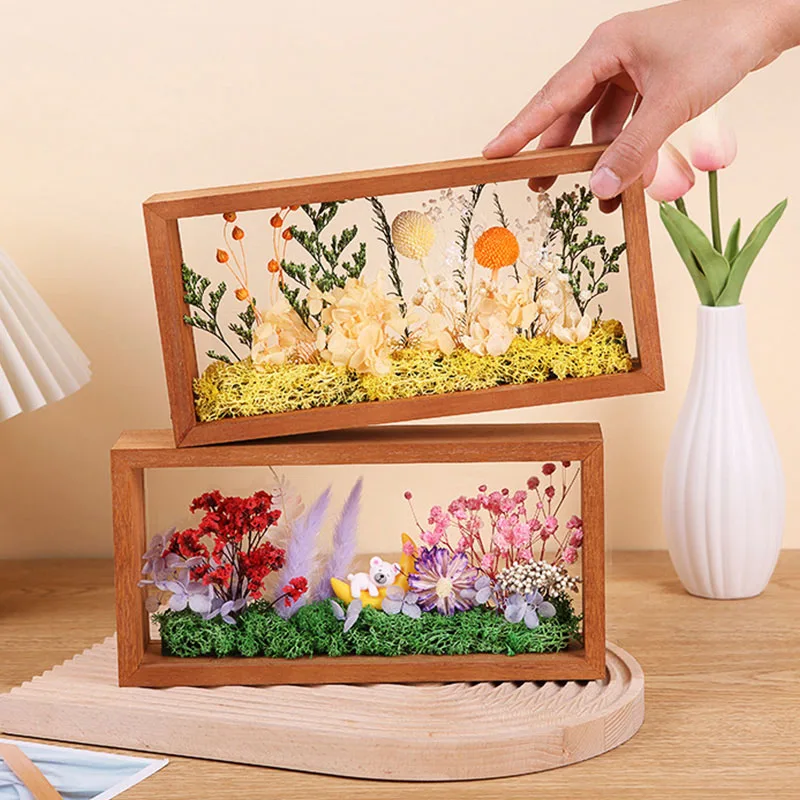 Creative-Wood-Dried-Flower-Plant-Photo-Frame-Handmade-DIY-Display-3D ...