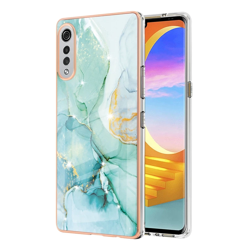 Luxury Soft Bumper Marble IMD Glossy Case For LG Velvet 5G 4G 9G Cover Soft Silicone Phone Funda ...