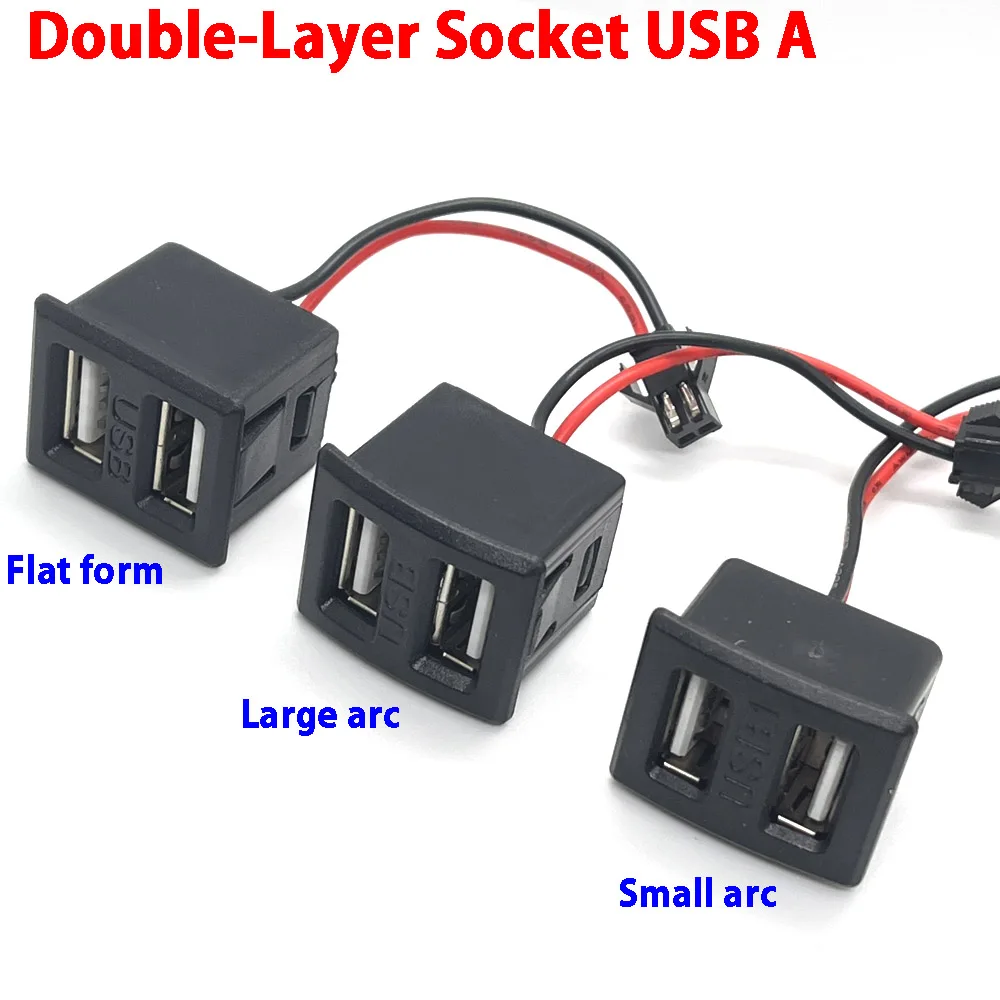 USB-Female-Base-Type-C-Double-Layer-Flat-form-Curved-Socket-USB-A ...