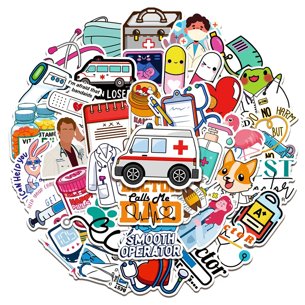 10-50pcs-Nurse-Doctor-Graffiti-Stickers-International-Nurses-Day-Decals ...