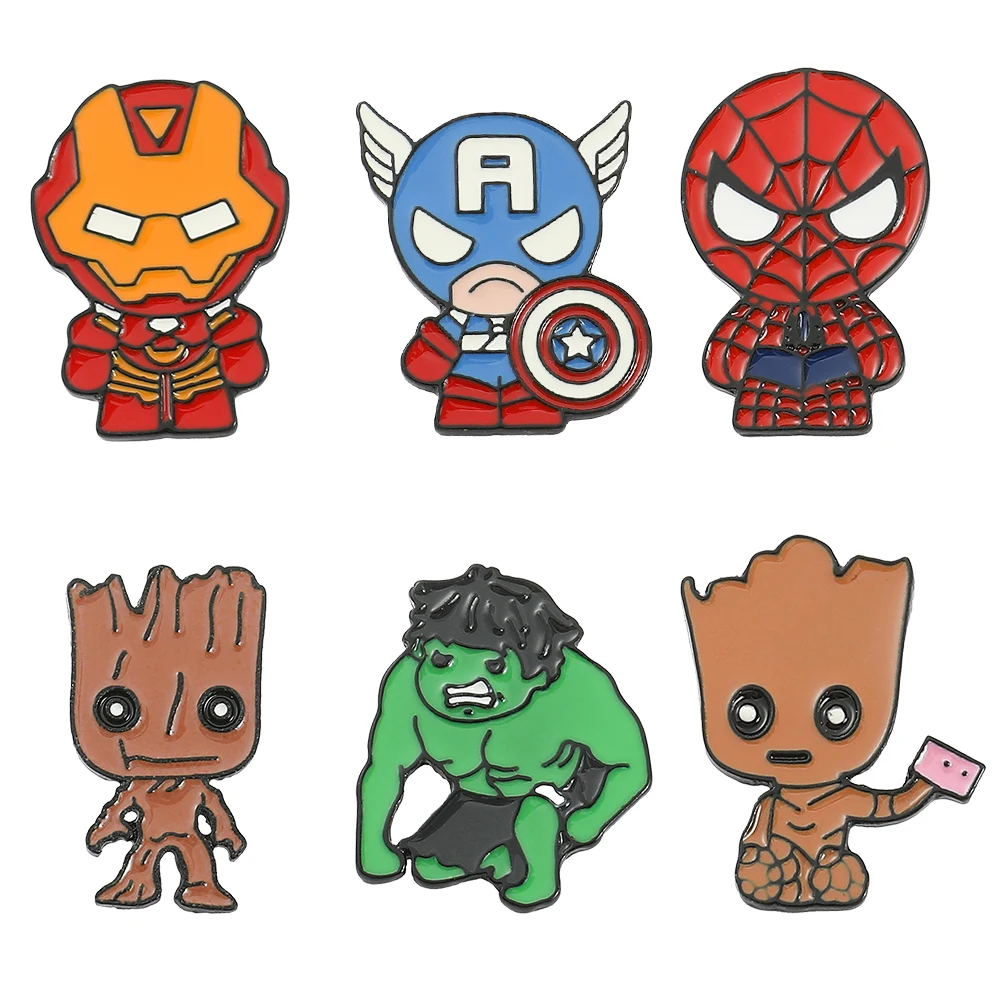 Marvel-Avengers-Enamel-Lapel-Pins-Superhero-Spiderman-Iron-Man-Cartoon ...