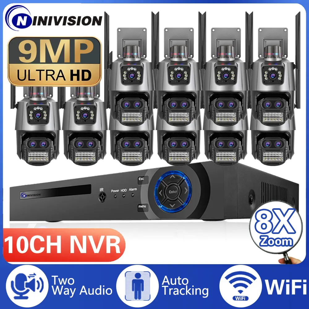 9MP-4K-Wifi-IP-Camera-Outdoor-Three-Lens-Dual-Screens-AI-Auto-Tracking ...