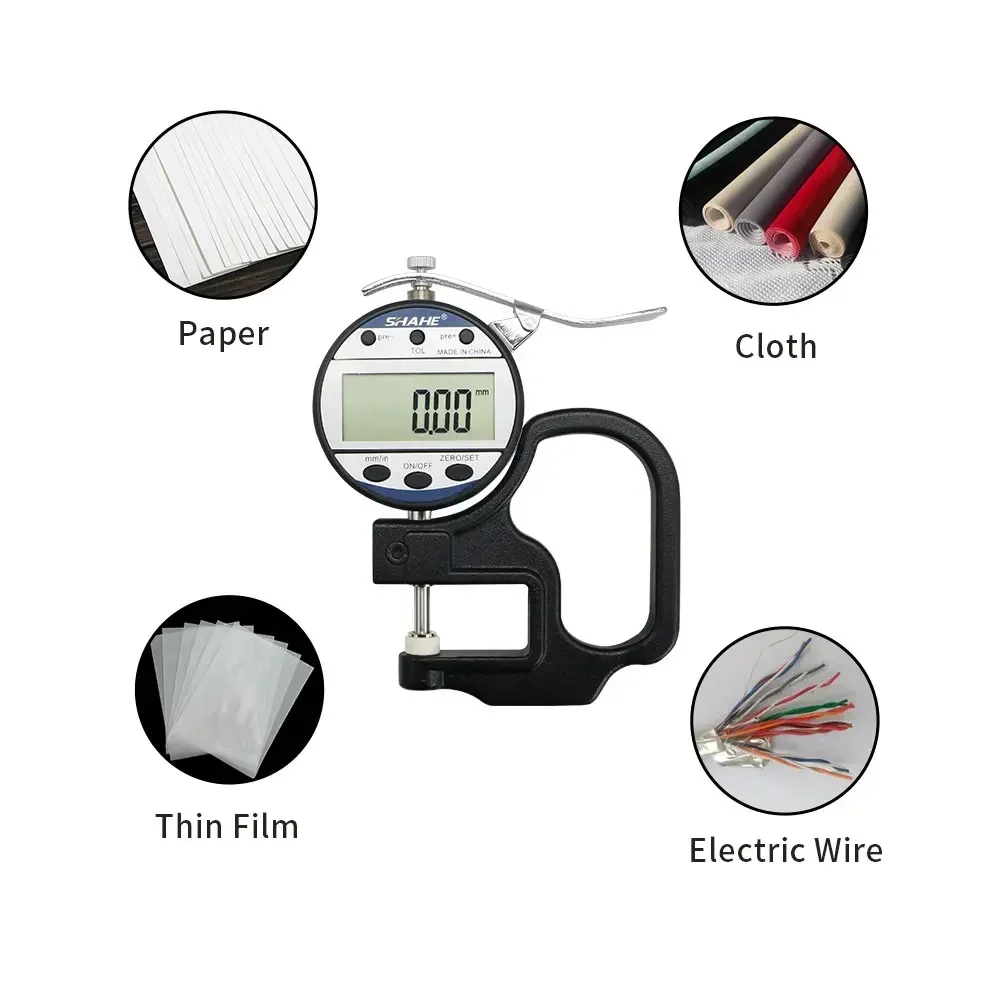 SHAHE Digital Thickness Gauge, Thickness Meter 12.7 25.4mm 0.01mm Inch ...