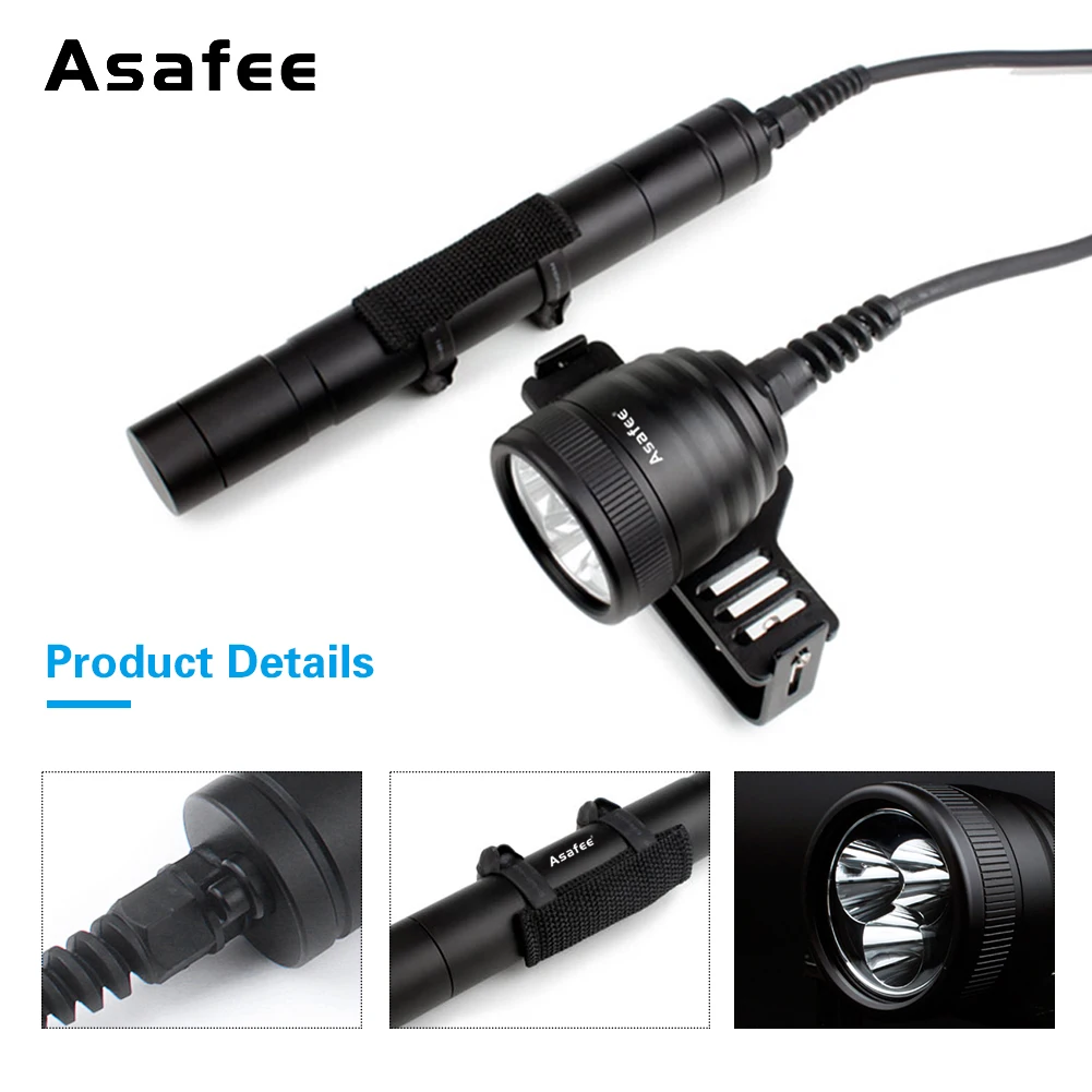 Asafee-DIV10-150M-Deep-Diving-Flashlight-XM-L2-LED-3000LM-Press-Switch ...