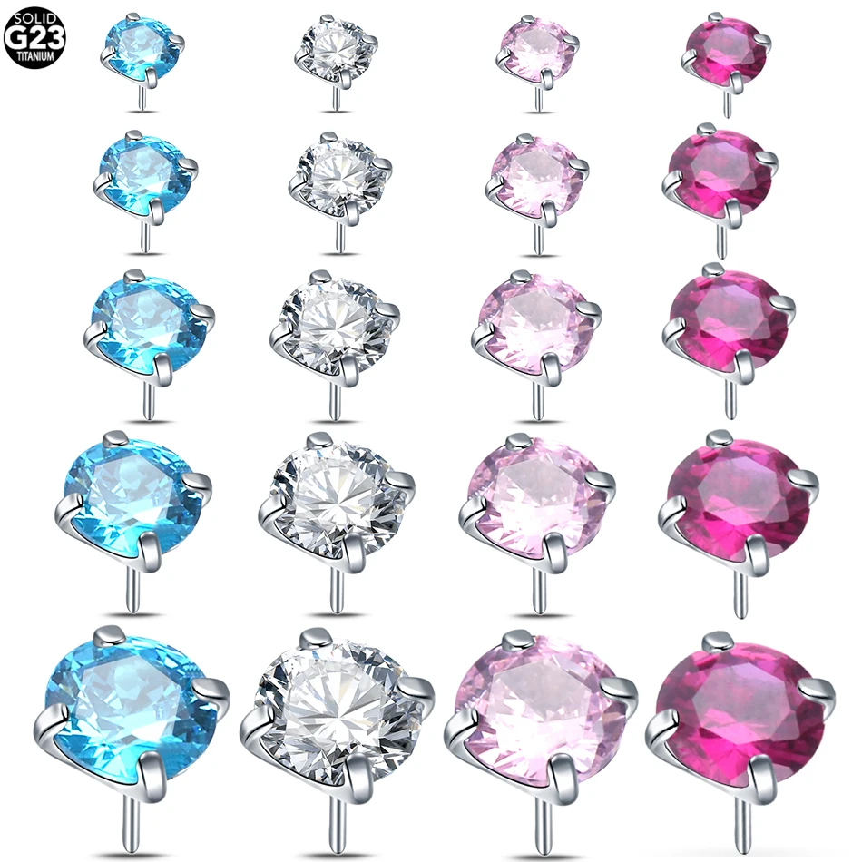 Piercings de cristal de titanio G23 para cartílago de la oreja ...