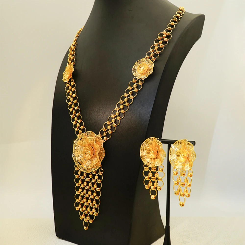 Middle East Jewelry Dubai Tassel Earrings Necklace African Trendy ...