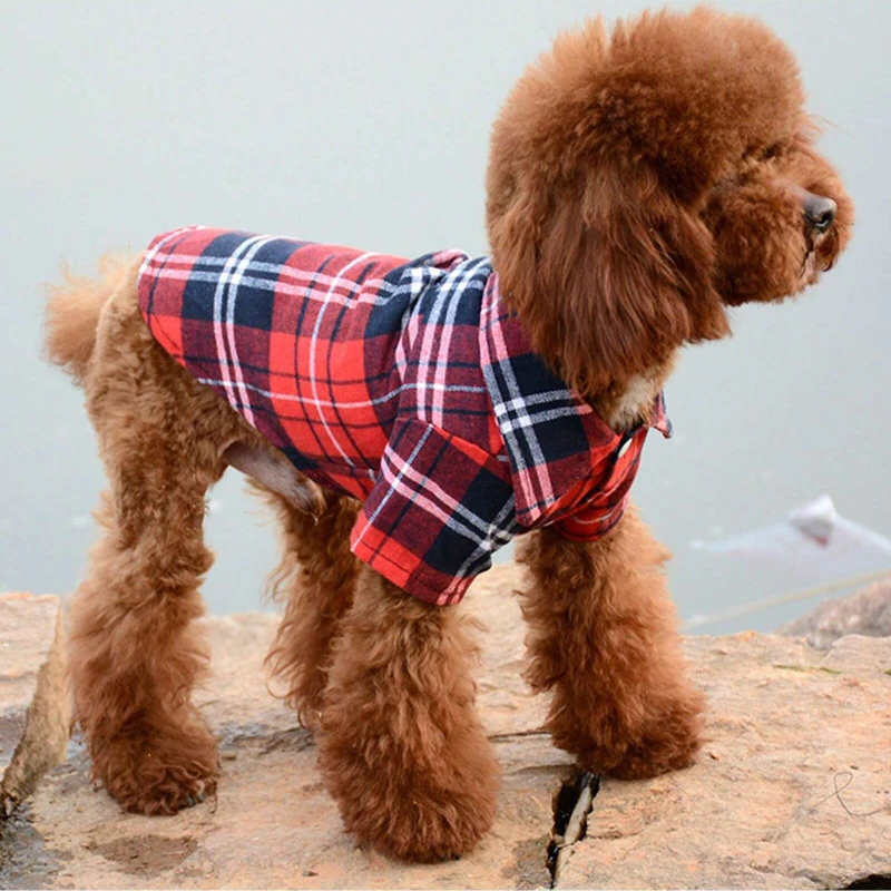 1-Pieces-Pet-Plaid-Shirt-Dog-Clothing-Soft-Pet-Clothes-For-Dogs-And ...