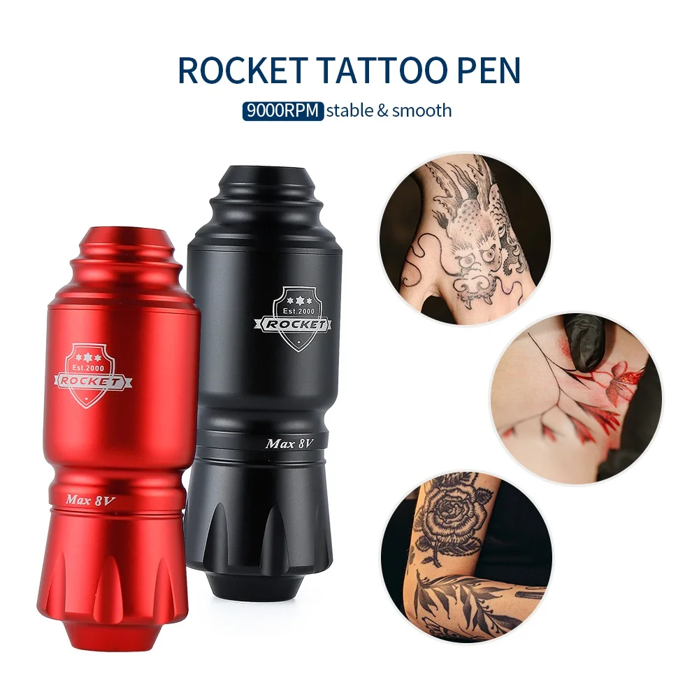 9000RPM-Mini-Rocket-Tattoo-Pen-RCA-Connector-Short-Rotary-Tattoo-Pen ...