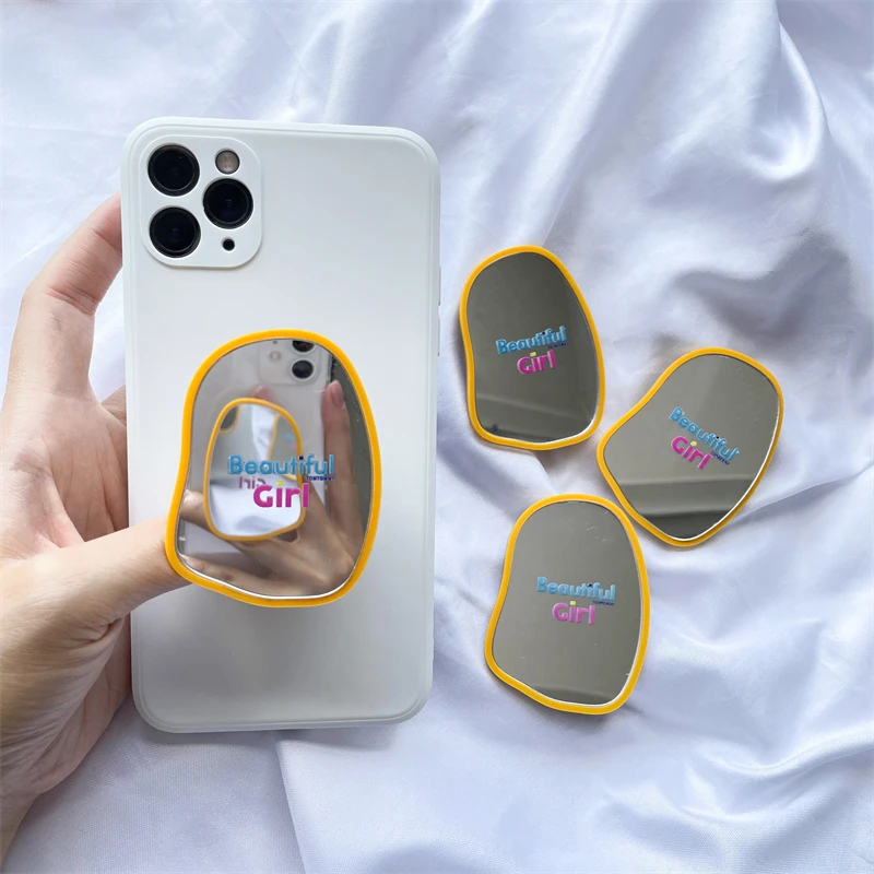 Yellow Mirror Foldable Stretch Grip Tok Phone Holder Finger Ring Talk Socket Griptok Support ...