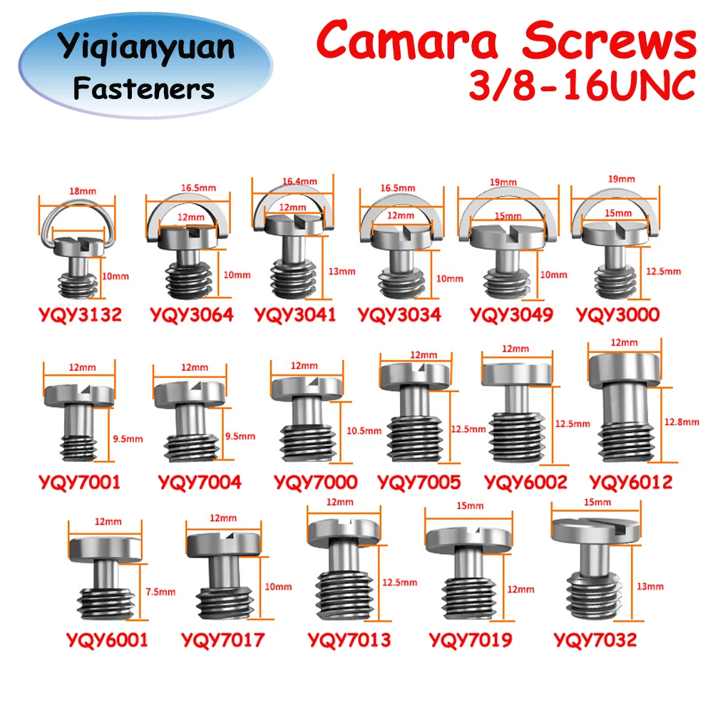 Yiqianyuan 3/8-16 UNC Thread Camera Screws for Quick Release Plates ...