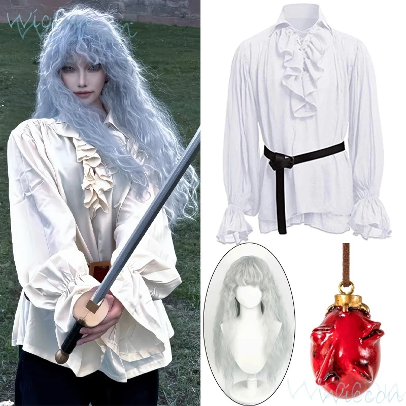 Griffith-White-Eagle-Anime-Cosplay-Costume-Prop-White-Curl-Wig-Medieval ...
