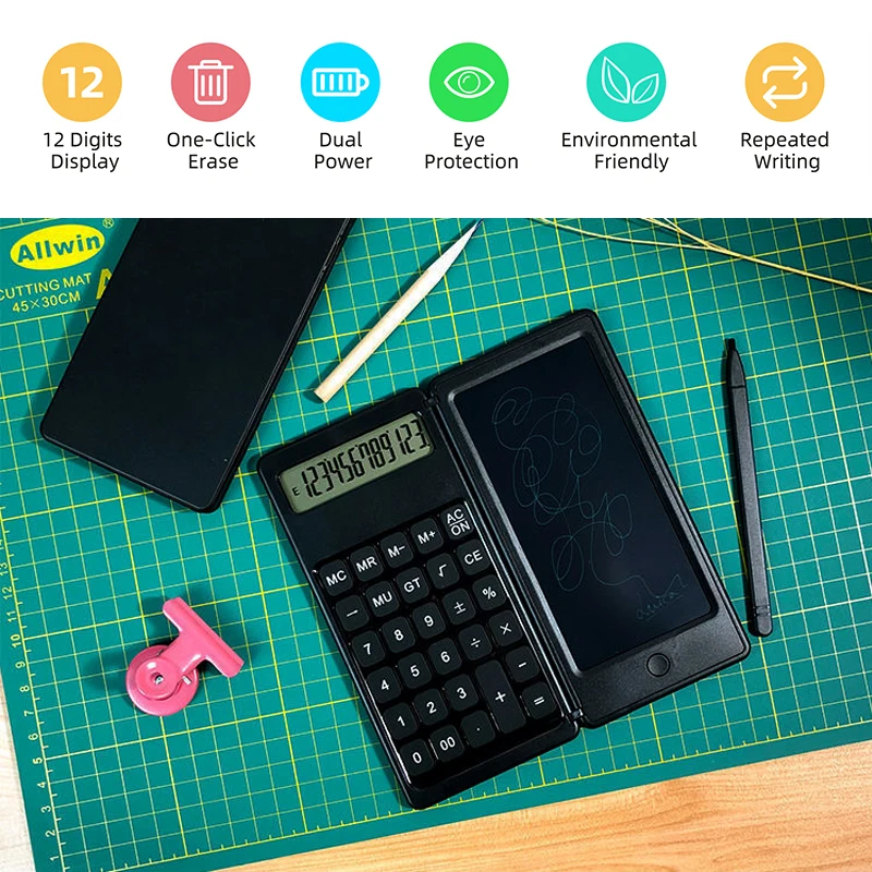 Foldable Scientific Calculator LCD Writing Tablet Drawing Pad 10 ...