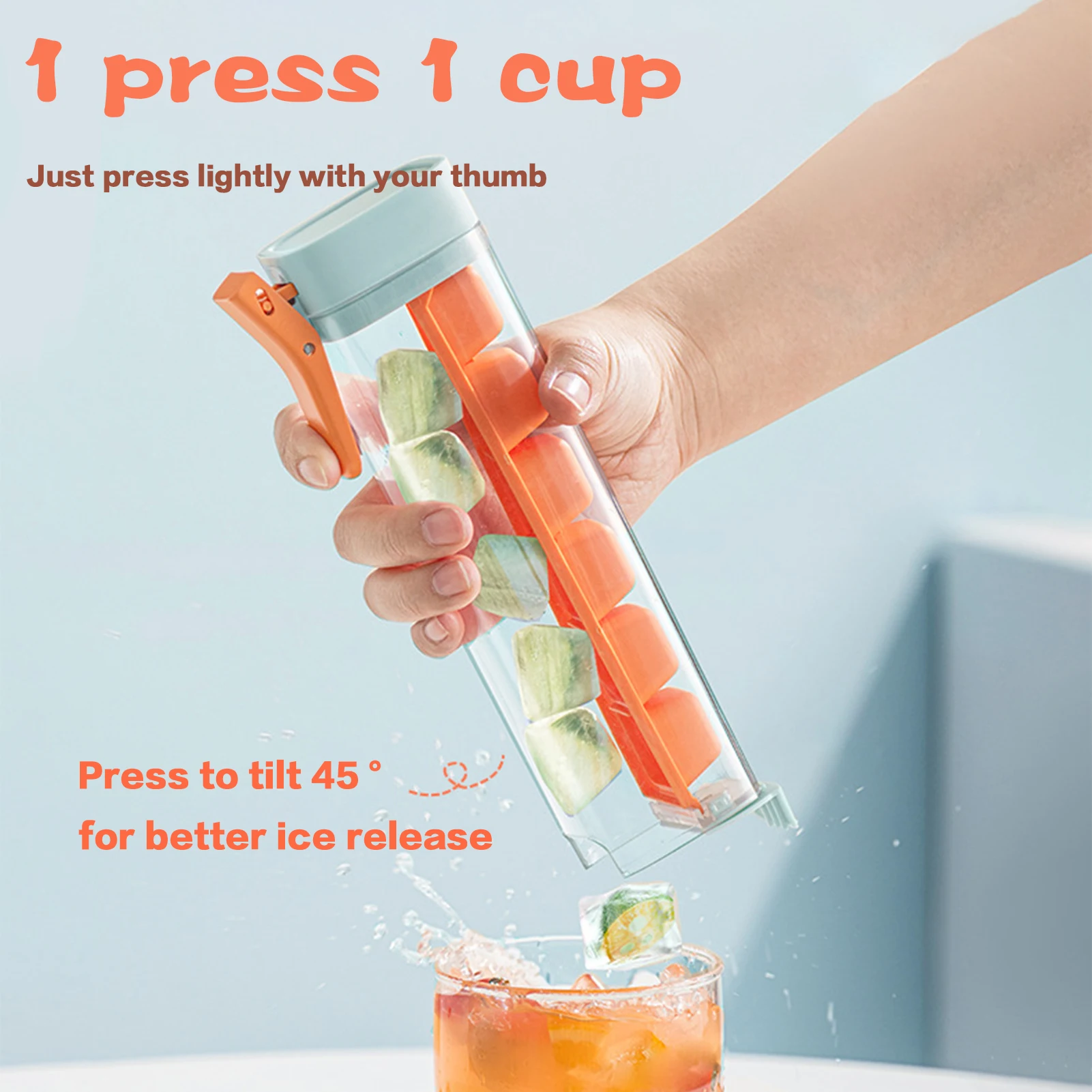 Creative Ice Cube Tray Summer Ice Maker Single Hand Press Ice Cube Mold ...