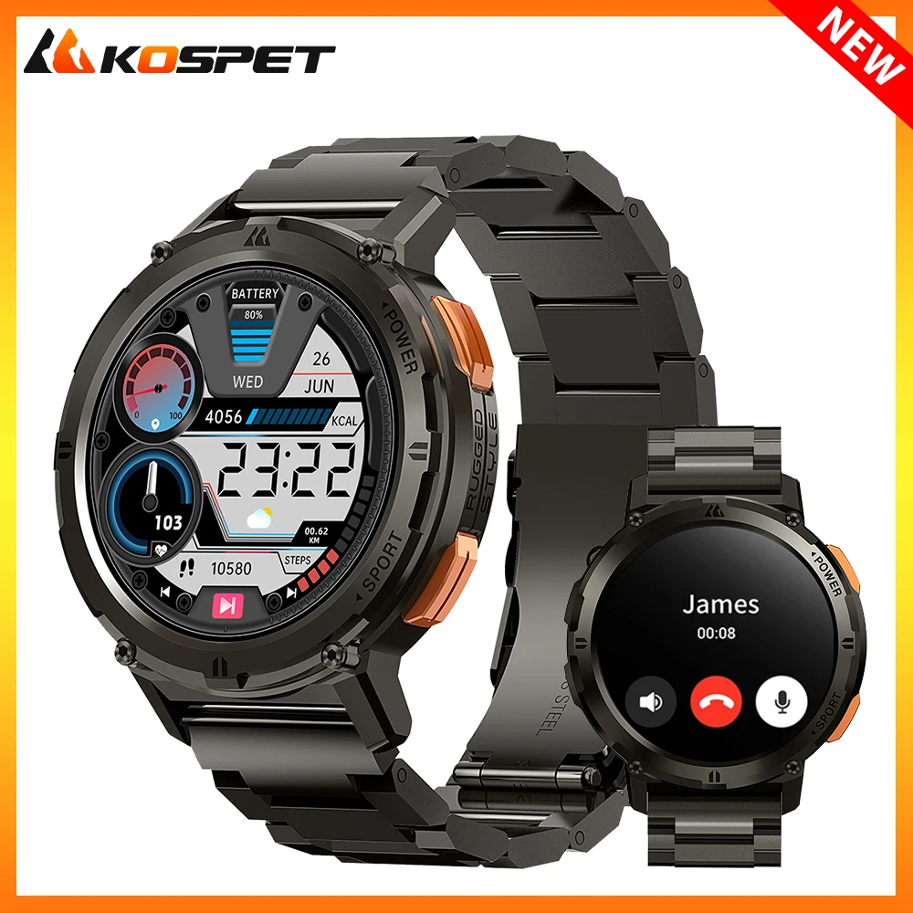 2023 NEW KOSPET TANK T2 Ultra Fitness Smartwatch Men AMOLED AOD AI ...