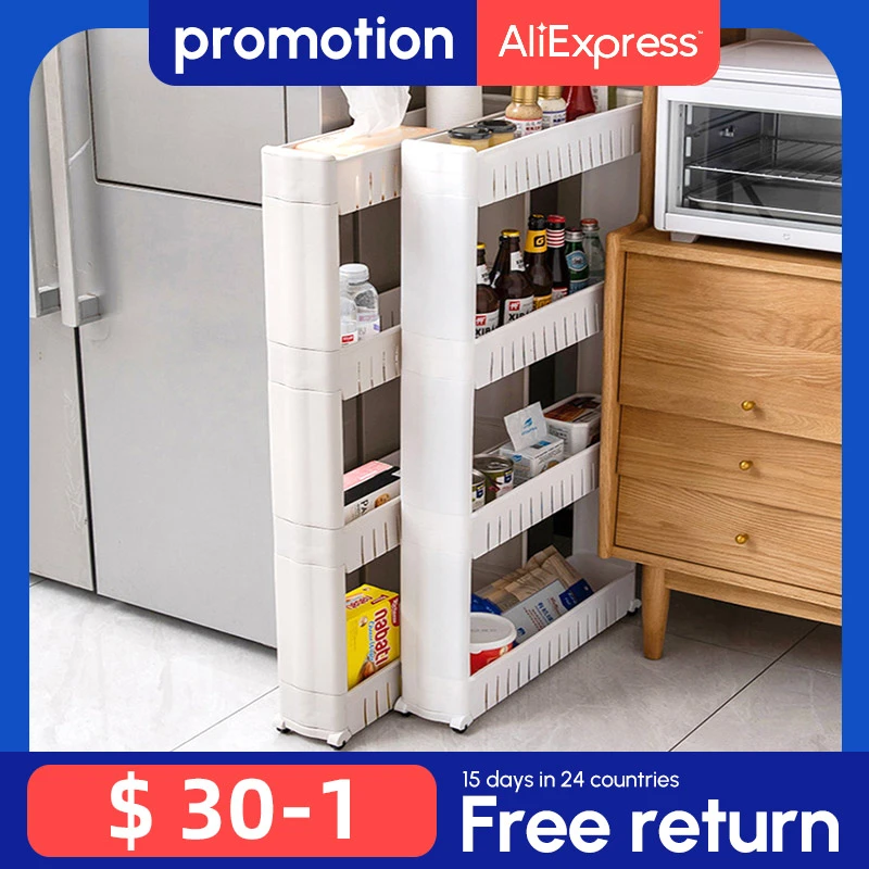 Storage Kitchen Shelf Interspace Gap Shelf Mobile Kitchen Toilet Gap ...