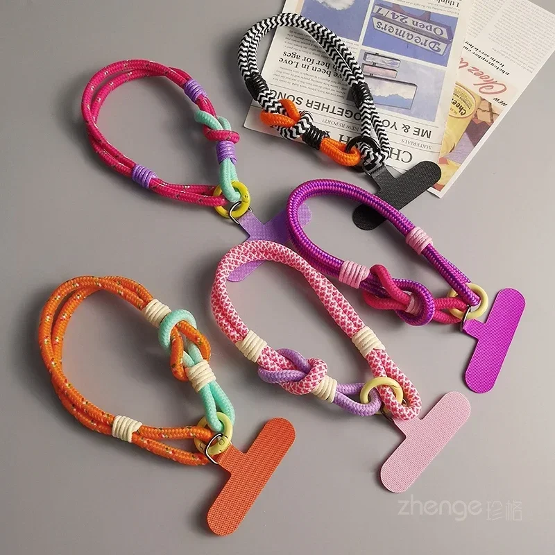 Mobile-Phone-Lanyard-Two-Strand-Dual-Use-Pattern-Handstring-Mixed-Color ...