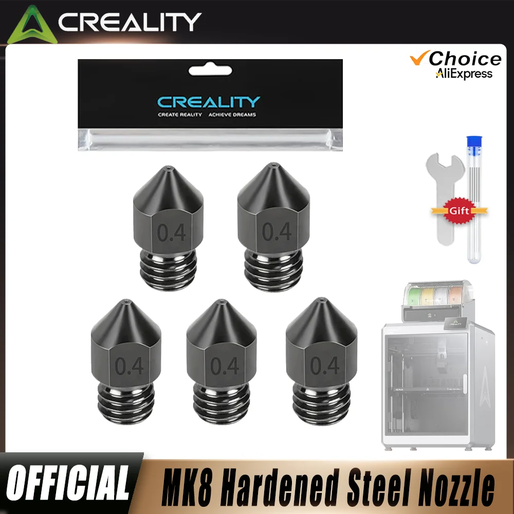Creality Official Hardened Steel MK8 Nozzle for 3D Printers，Upgraded ...