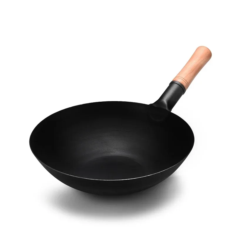 Carbon-Steel-Wok-12-6-Round-Bottom-Woks-Pan-Uncoated-Nonstick-Pot-Pre ...