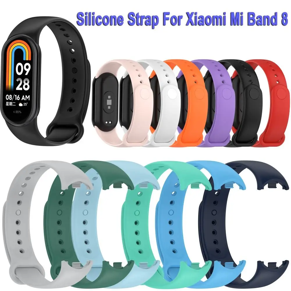 Silicone-Strap-For-Xiaomi-Mi-Band-8-Bracelet-Sport-Watch-Replacement-Wristband-For-MiBand-8 ...