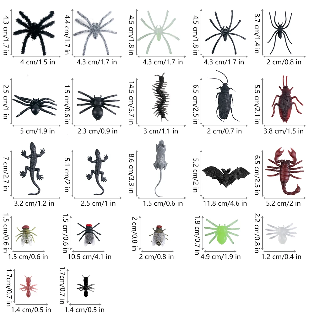 Realistic-Plastic-Fake-Bugs-Trick-Joke-Toys-Insects-roaches-Spiders ...