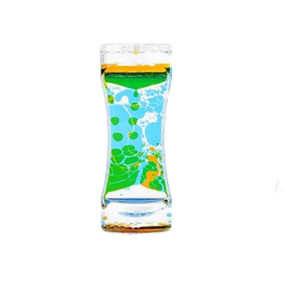 Double Colors Oil Hourglass Timer Creative Descending Sensory Bubble ...
