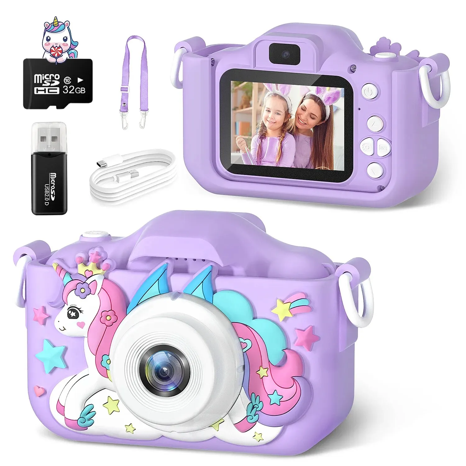 Cute-Unicorn-Kids-Cameras-Ages-7-12-Digital-Children-Camera-Mini-Toys ...
