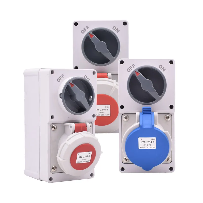 Vertical Wall Mount Interlock Socket Receptacle 16A/32A 5 Pin Typ B ...