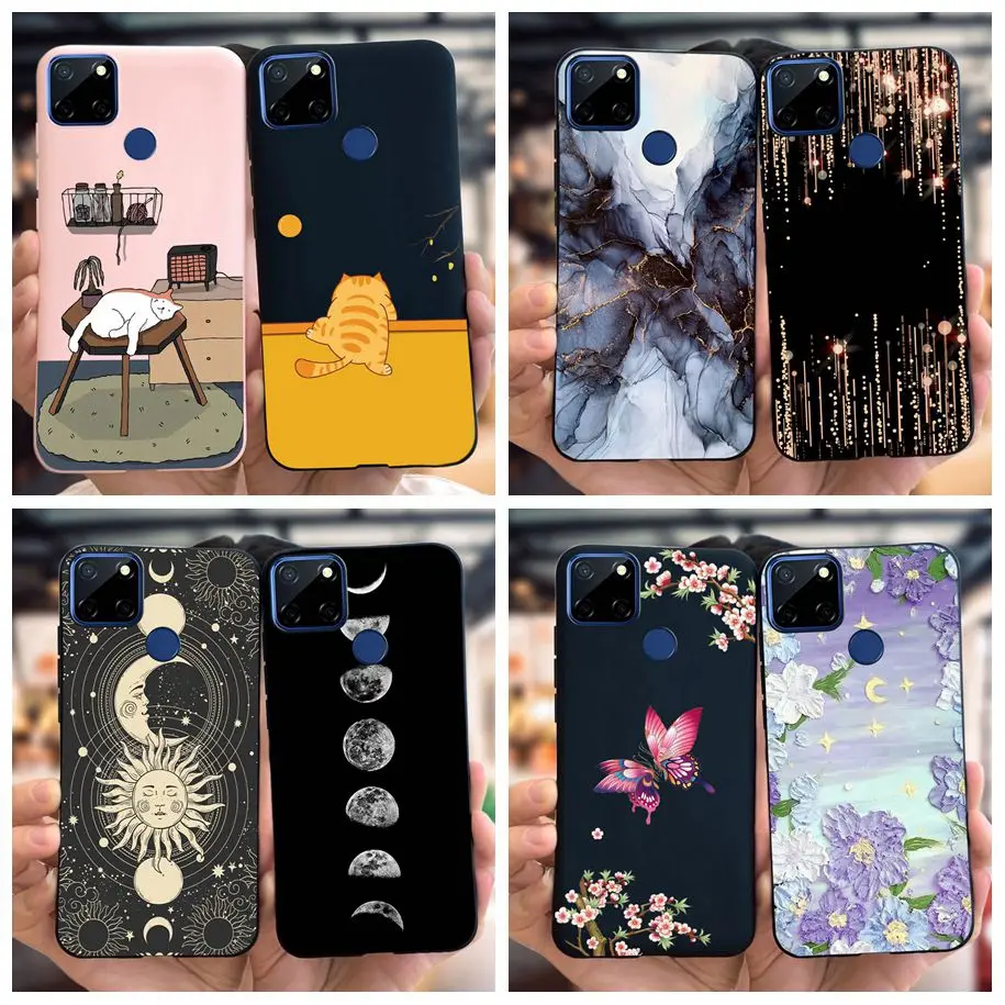 For-Realme-C12-Case-Realme-C25-C25s-Cover-New-Fashion-Flower-Marble ...