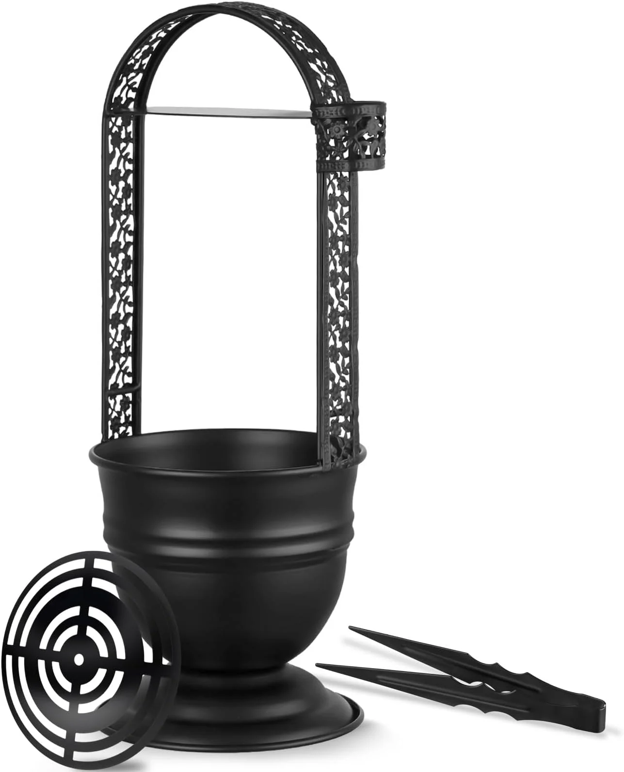 Hookah Charcoal Coal Holder Basket with Coal Tongs Metal Tweezers ...